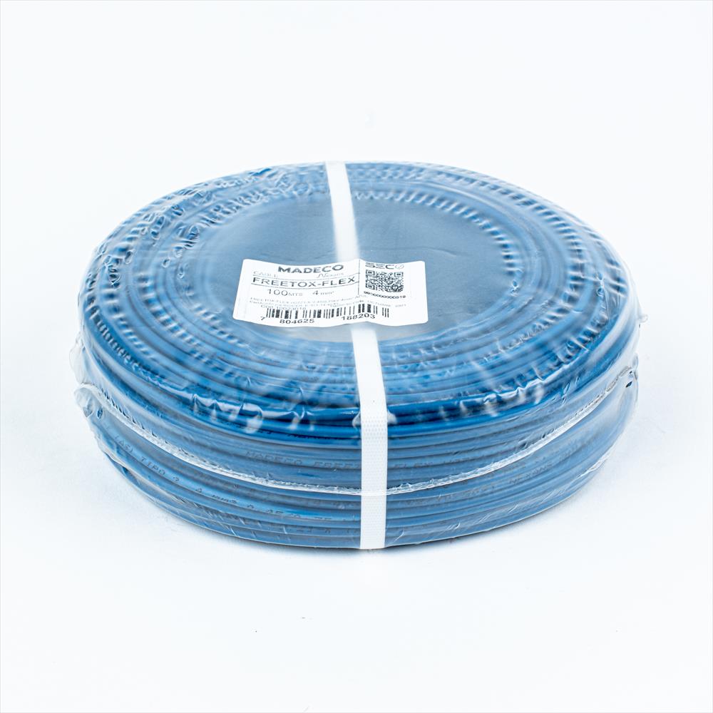 ROLLO CABLE 4.0MM 100MTS AZUL LIBRE DE HALOGENOS