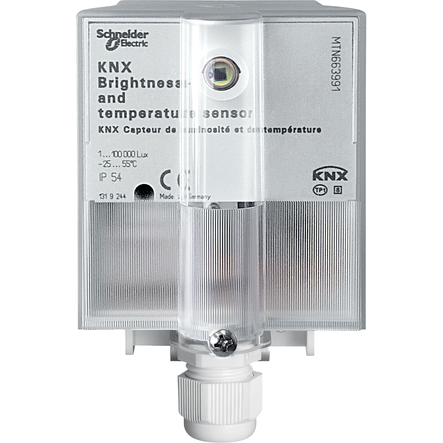 SENSOR KNX DE LUMINOSIDAD Y TEMPERATURA MONTAJE EXTERIOR IP54