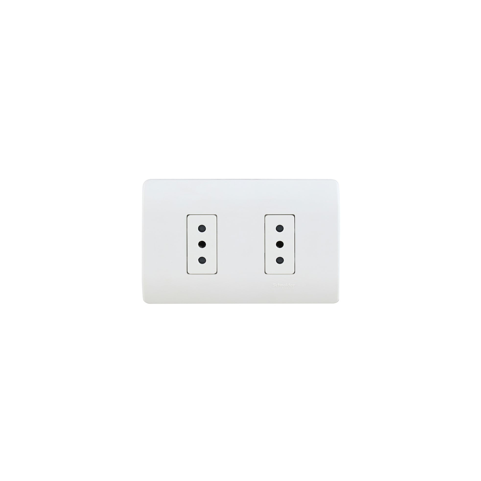 Placa Genesis Armada Con Toma Corriente Doble 10a 2p+T - Blanco