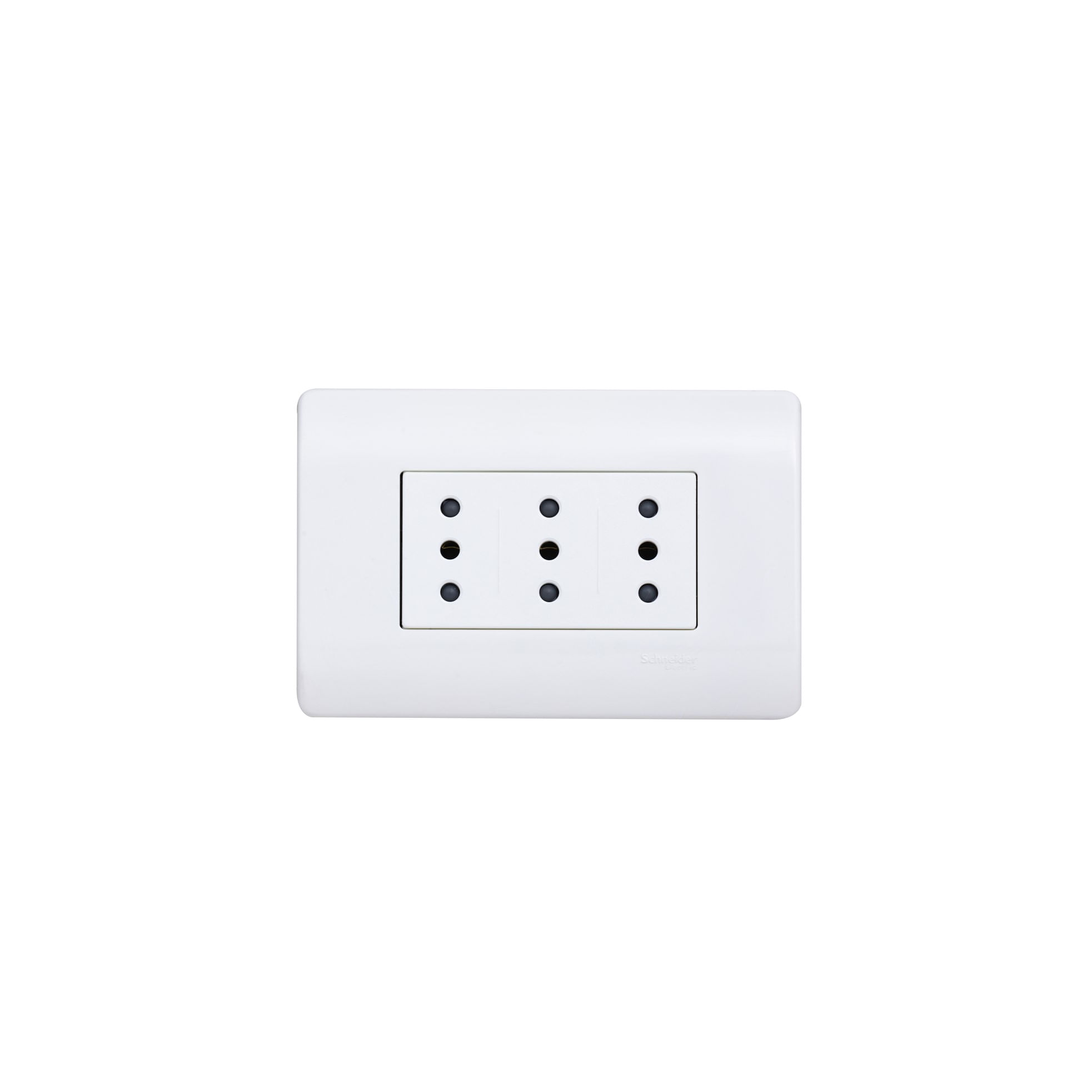 Placa Genesis Armada Con Toma Corriente Triplex 10a 2p+T - Blanco